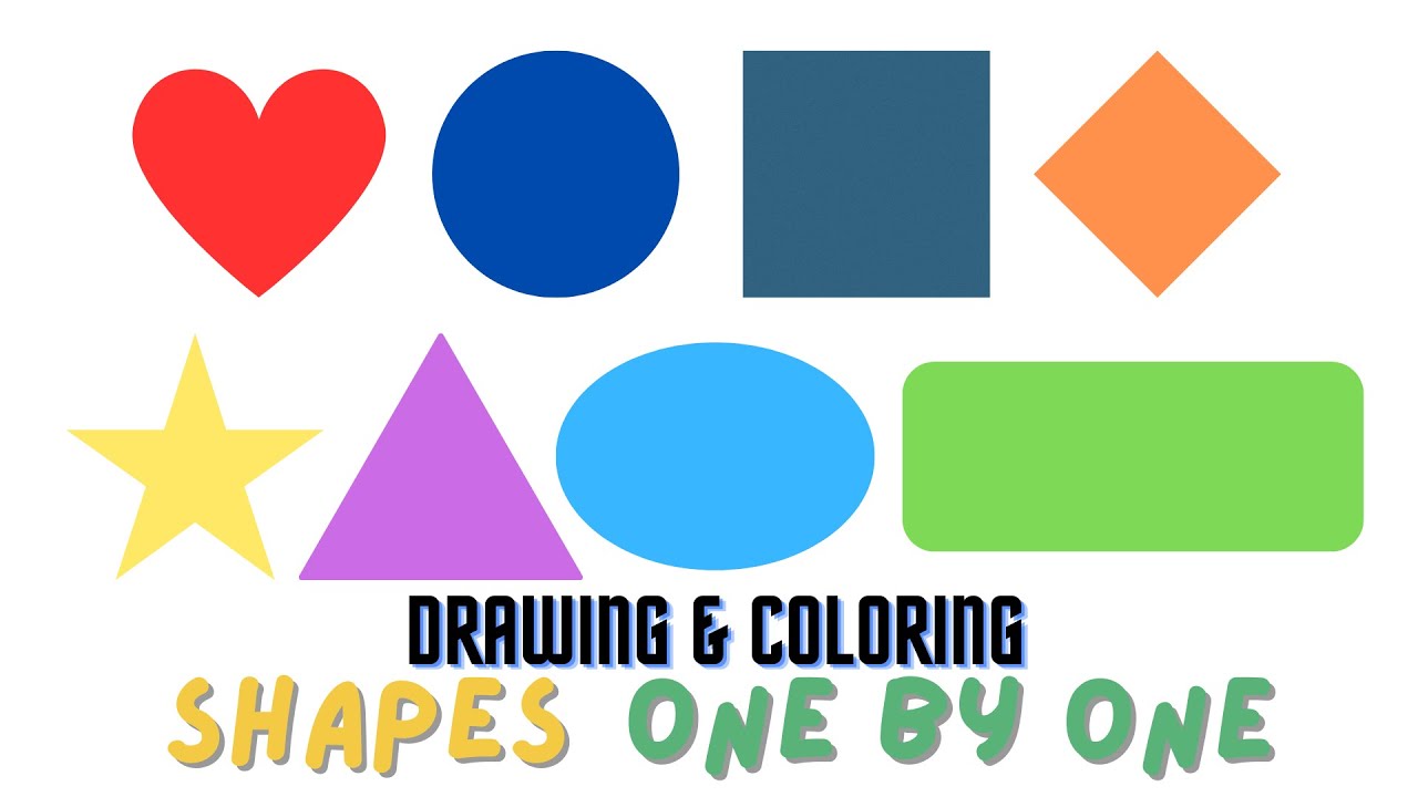 DRAWING & COLORING SHAPES FOR KIDS | MENGGAMBAR & MEWARNAI BENTUK UNTUK ...