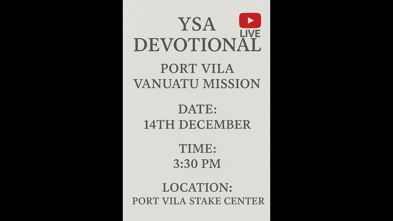 YSA Devotional Port Vila Vanuatu Mission - YouTube