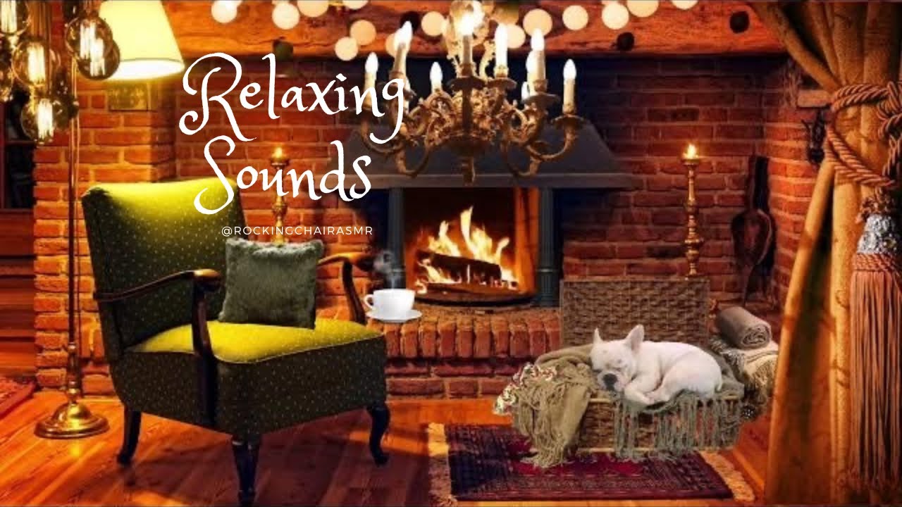 4K Cosy Room with a Fireplace and Jazz Music for Relaxing ...