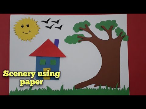 How to make easy scenery with cut n paste paper - YouTube