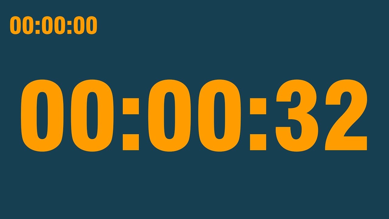 32 second timer (with end alarm, time elapsed and progress bar) - YouTube