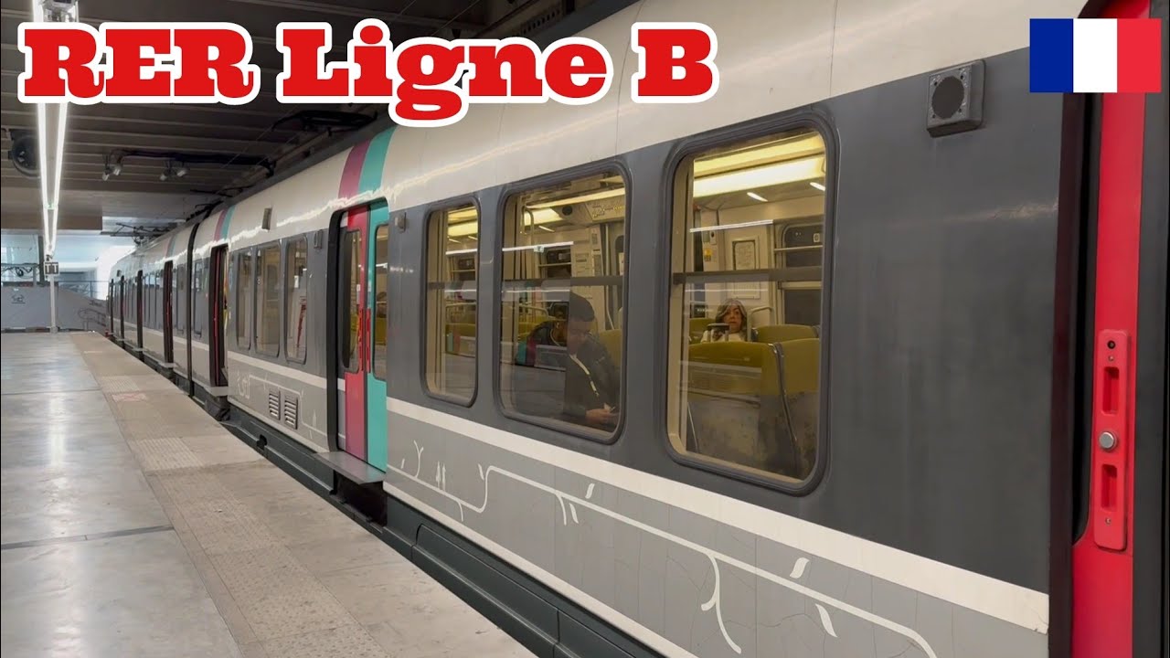 Travel by RER line B from Paris CDG TGV2 to Châtelet-les-Halles - YouTube