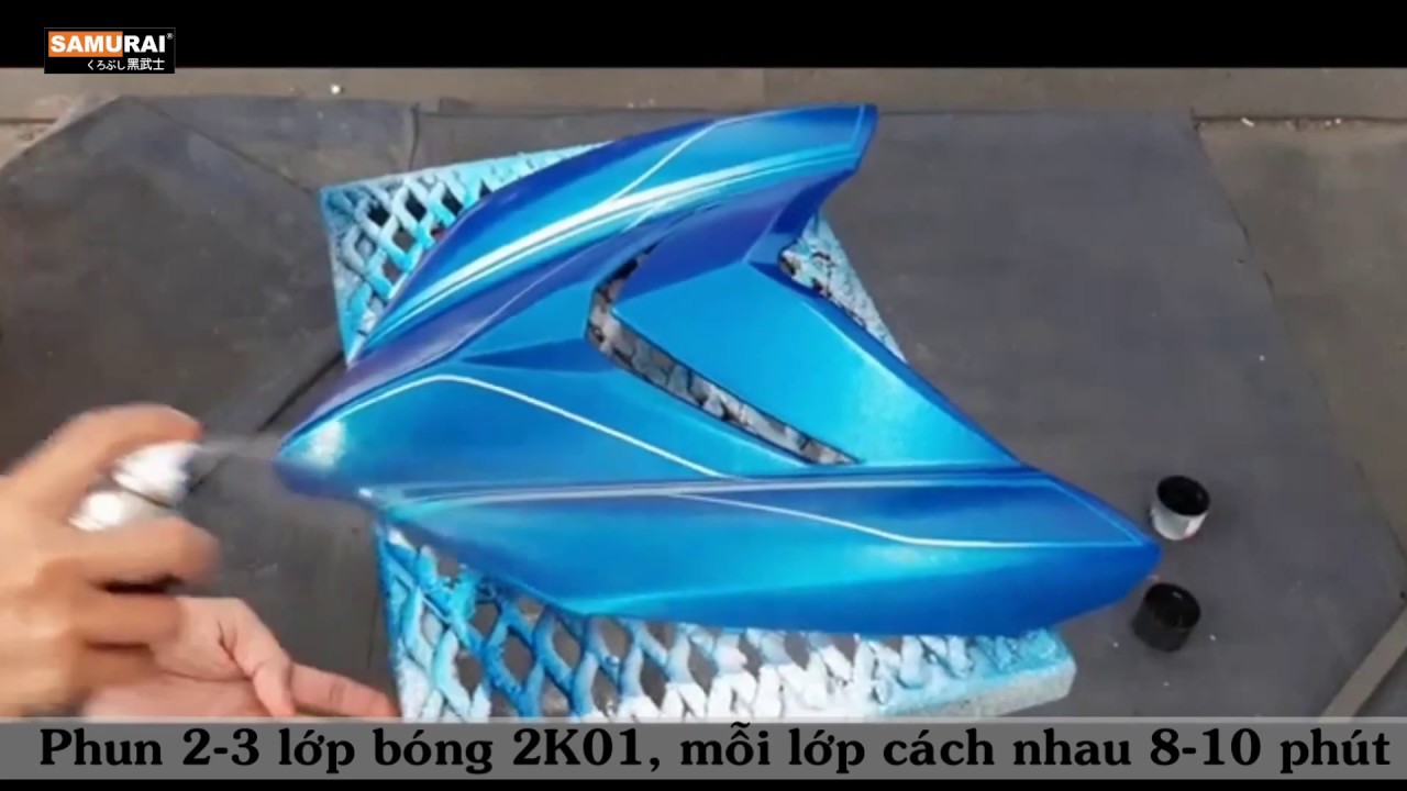 HƯỚNG DẪN SƠN MÀU XANH HONDA 1103 - SƠN PHUN SAMURAI / KUROBUSHI - YouTube
