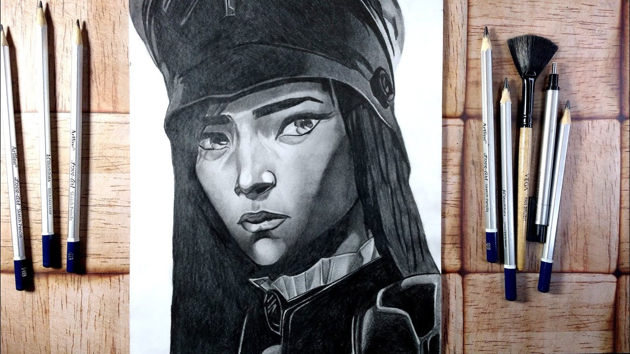 How to Draw Caitlyn from Arcane : League of Legends - YouTube