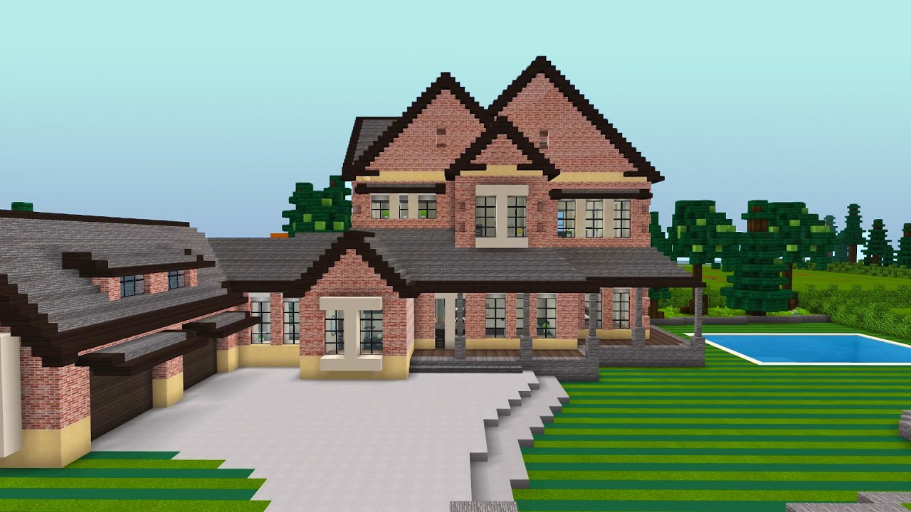 Minecraft American Style Mansion 2 - YouTube