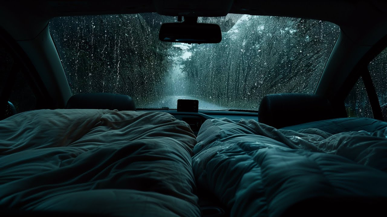 Goodbye Stress to Sleep Instantly with Rain on Car RV at Night🌧️ - YouTube