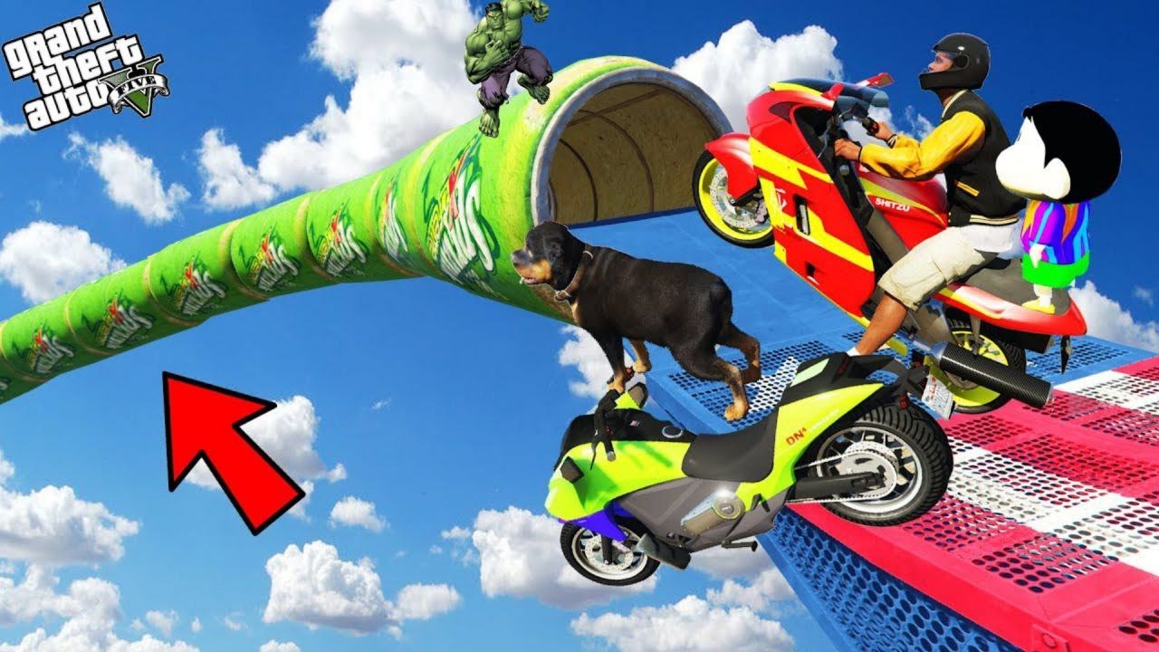 FRANKLIN TRIED IMPOSSIBLE CURVY ROAD TO HEAVEN RAMP CHALLENGE CARS ...