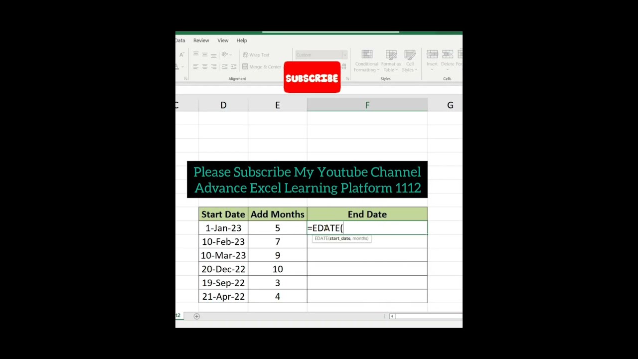 How To Get End Date In Excel shorts shortsvideo youtubeshorts How To Get End Date In Excel shorts shortsvideo youtubeshorts