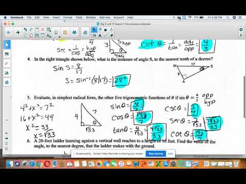 Algebra 2 Unit 11 Lesson 1 HW Answers - YouTube