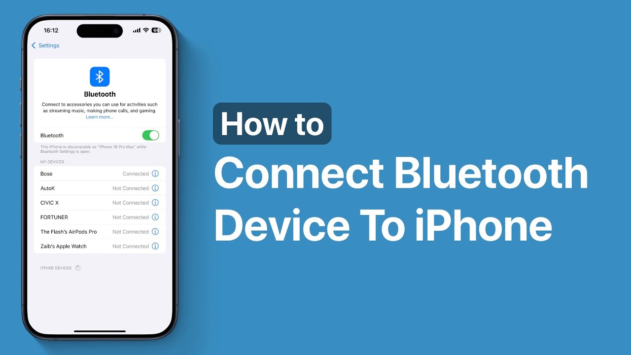 How To Connect Bluetooth Device To iPhone 16 | Speaker, Keyboard ...