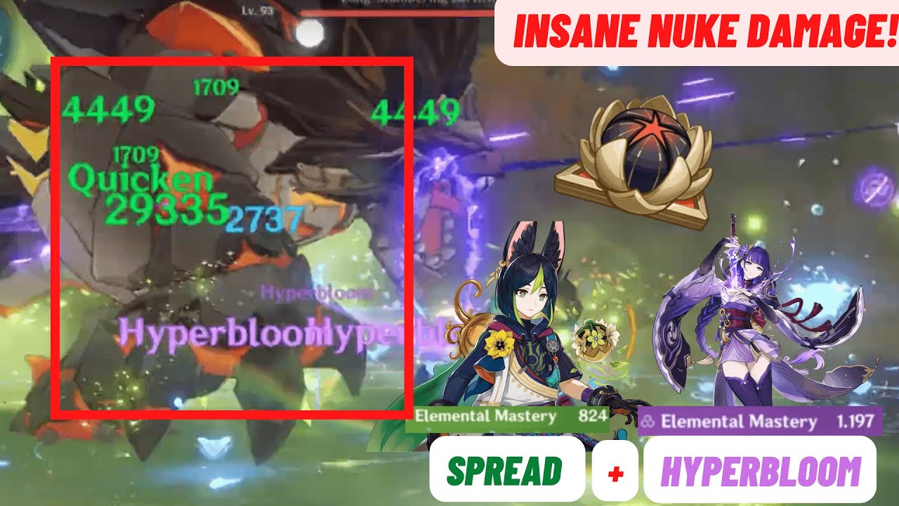 NO CYNO, NO CRY! Raiden 1197 EM??? Spread+Hyperbloom = INSANE DAMAGE ...