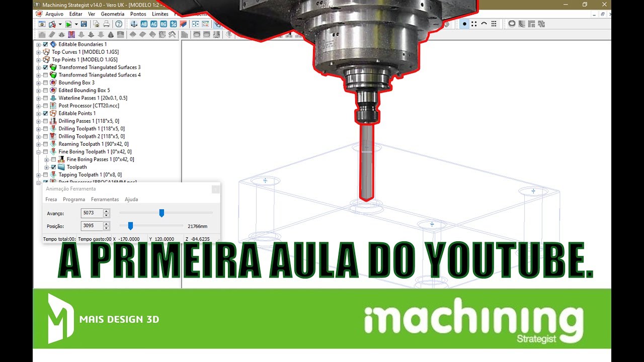 TUTORIAL - VERO MACHINING STRATEGIST - FURAÇÃO "DRILLING" - YouTube