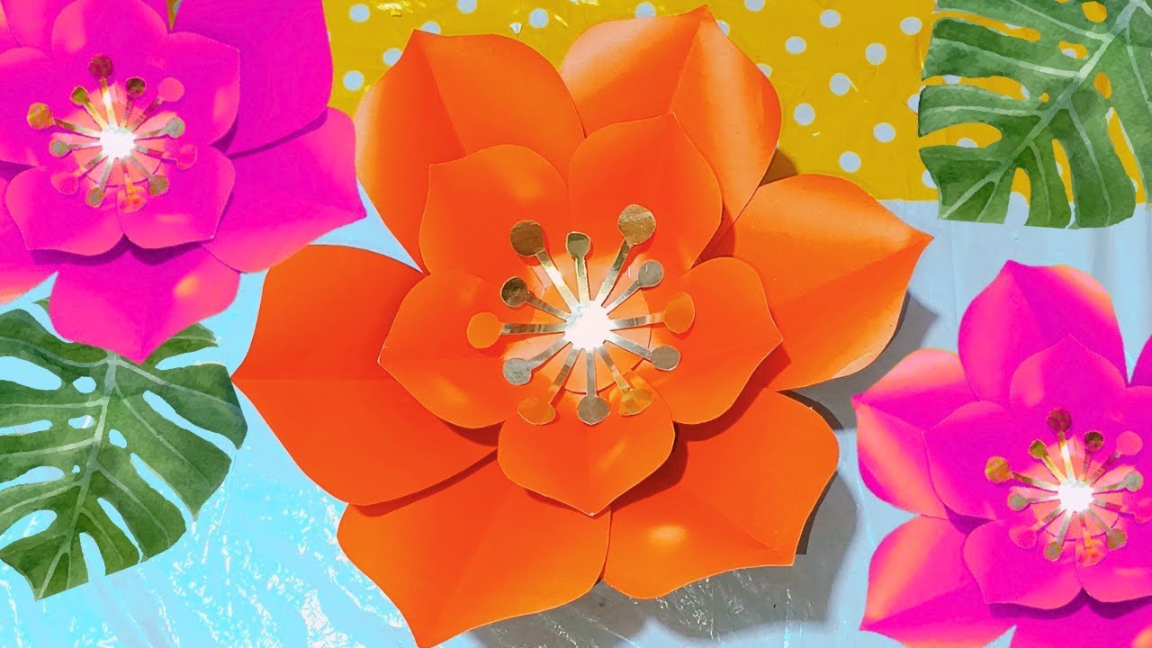 Very Easy 3d Paper Flower Craft | Paper Flower Making Step By Step ...