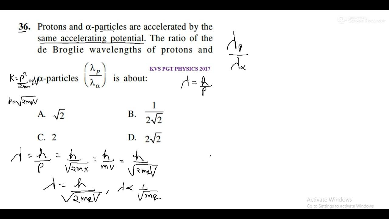 Protons and alpha particles are accelerated by thesame accelerating potential. The ratio of ...