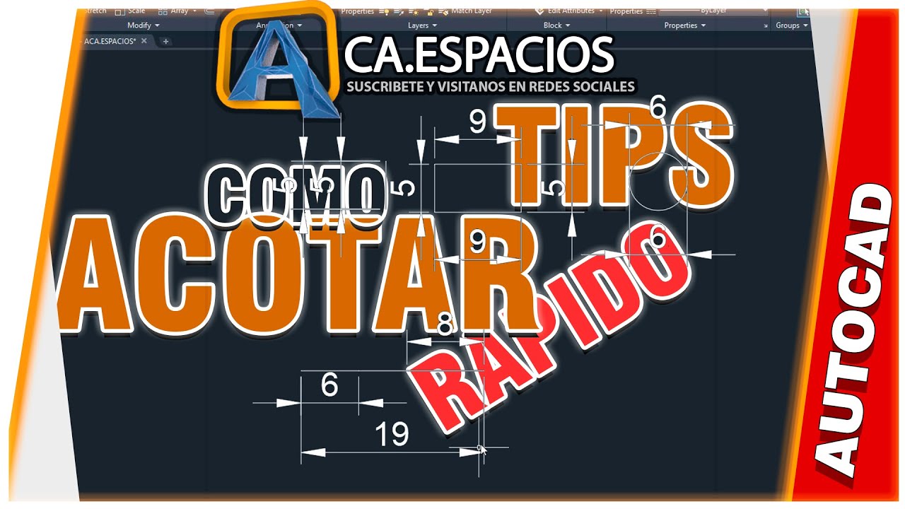TIPS COMO ACOTAR RAPIDO EN AUTOCAD | ACAESPACIOS | OTRA FORMA DE ACOTAR ...