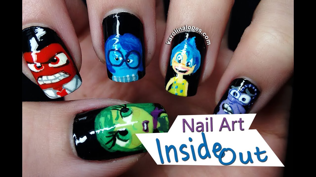 Nail Art - Inside Out, por Karolina Lopes - YouTube