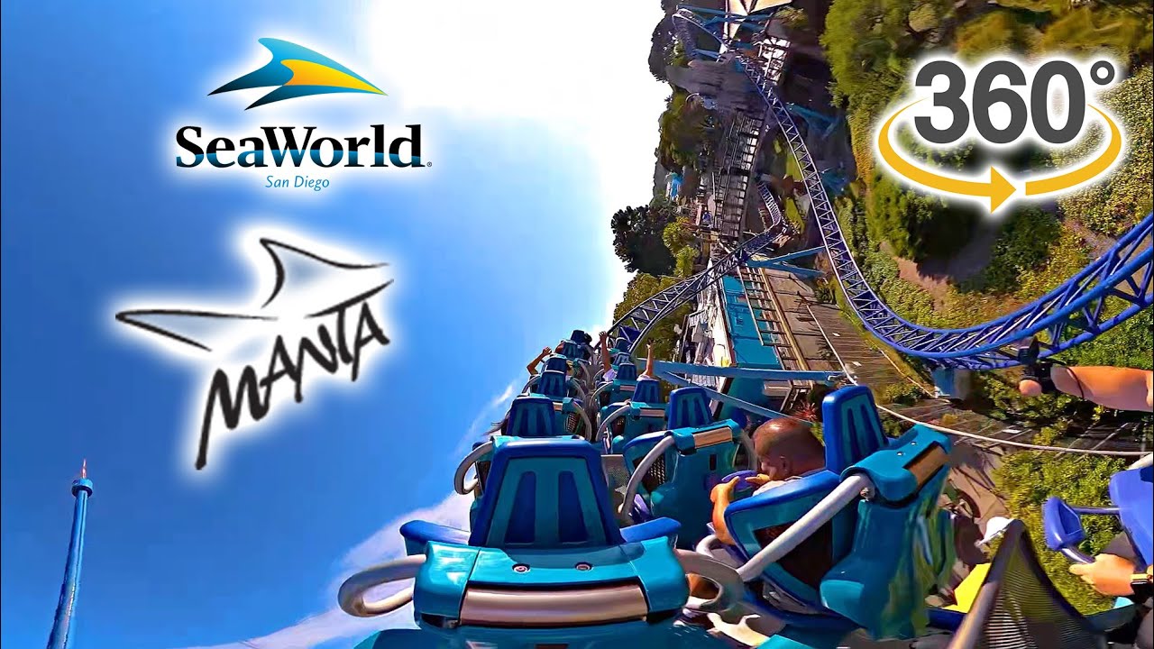 VR 360 Manta Roller Coaster On Ride POV SeaWorld San Diego 2024 06 23 ...
