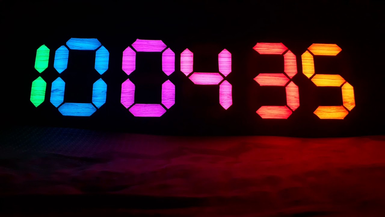 RGB WS2812 6DIGIT LED CLOCK WITH MULTI COLOR - YouTube