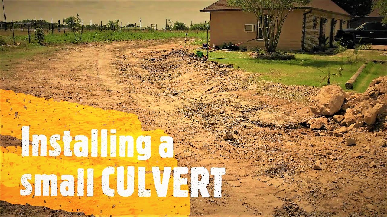 Installing a small culvert | Texas Best Construction - YouTube