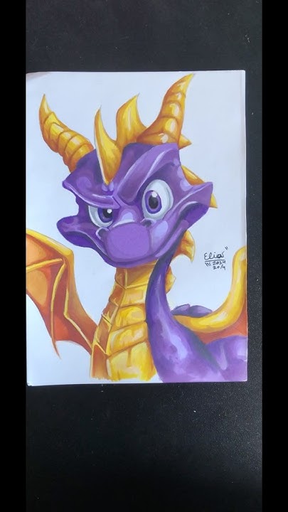 Drawing Spyro from Skylanders with cell shading | ArtDrawer67 | #art #drawing #skylanders - YouTube