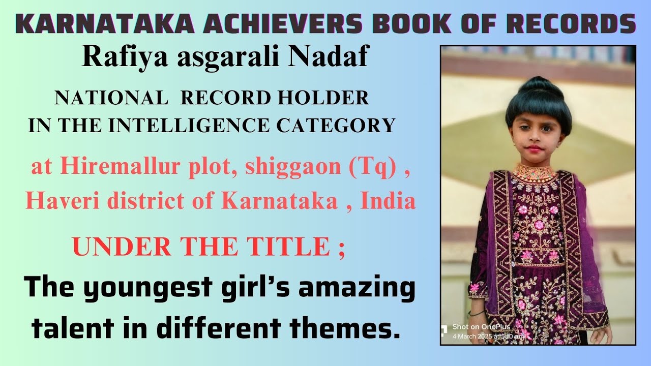 Rafiya asgarali Nadaf l The youngest girl’s amazing talent in different ...