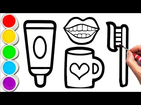 Oral Hygiene drawing painting,colouring | easy acrylic painting for ...