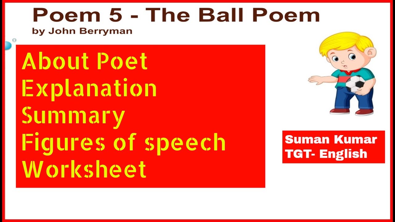 Poem 5: The Ball Poem explanation | NCERT CBSE | Class10 | English ...