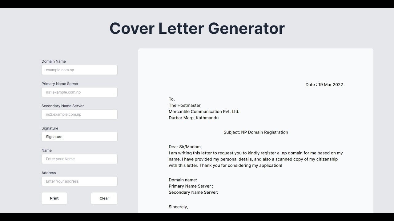 Letter Generator using NextJs and TailwindCSS | Showcase Example - YouTube