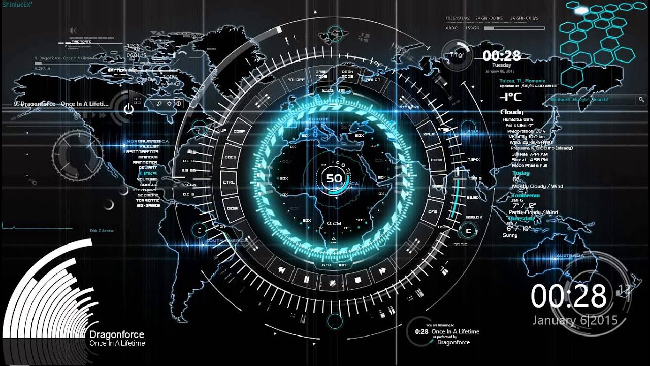Win8 customized rainmeter desktop - YouTube