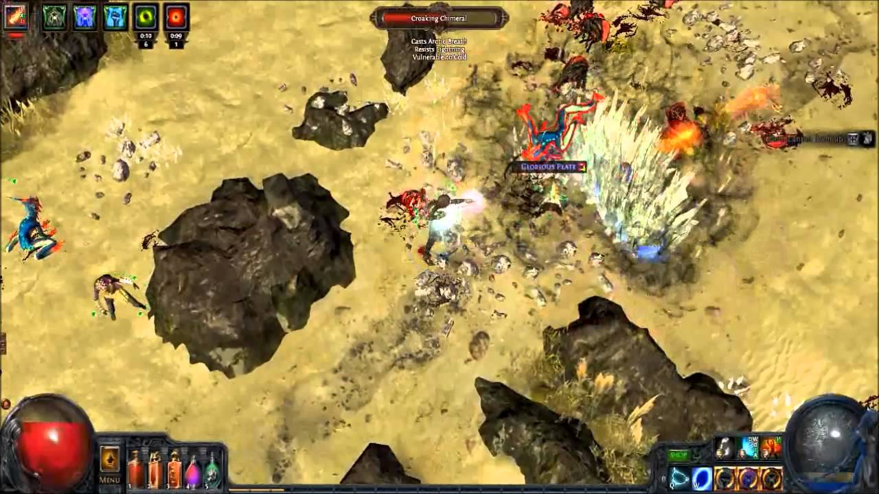 Path of Exile : Shadow Frenzy Pierce Ice Shot ( level 73 map) - YouTube