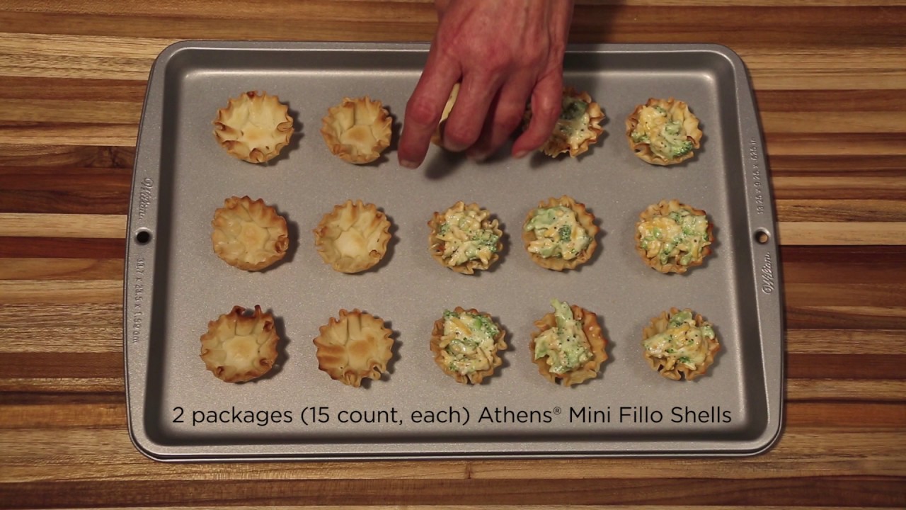 Athens Broccoli and Cheese Phyllo Shells Recipe - YouTube