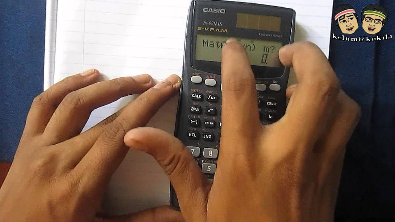 Calculating The Inverse Of A Matrix Using A Calculator Casio FX991MS Calculating The Inverse Of A Matrix Using A Calculator Casio FX991MS
