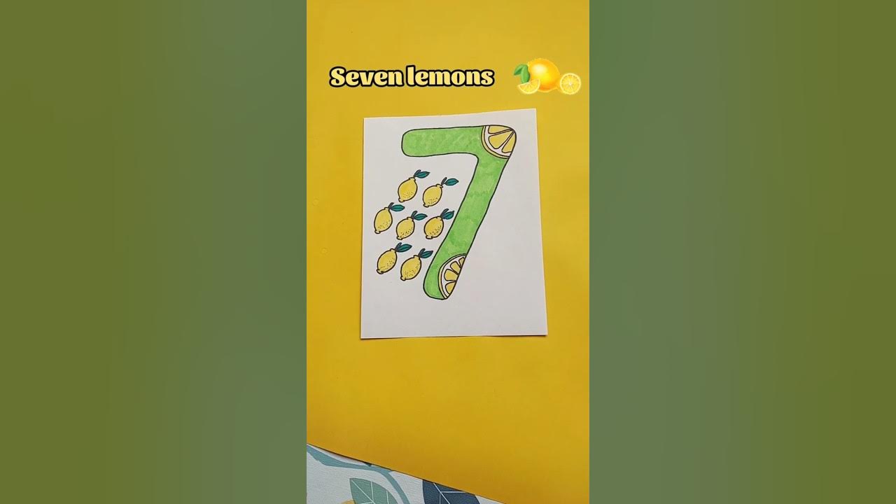 How to draw numbers. Drawing number 7 with color step-by-step - YouTube