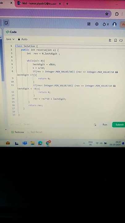 Reverse a 32 bit signed Integer in Java. - YouTube