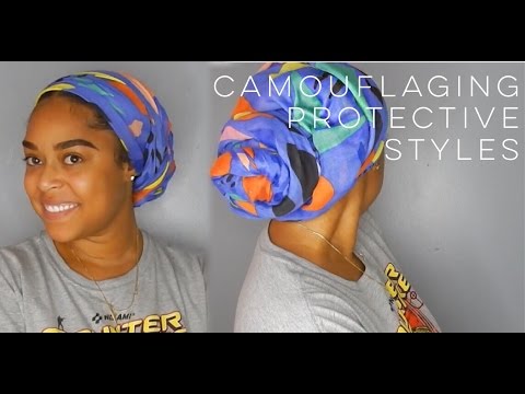 TURBAN TUTORIAL | CAMOUFLAGE PROTECTIVE STYLES - YouTube