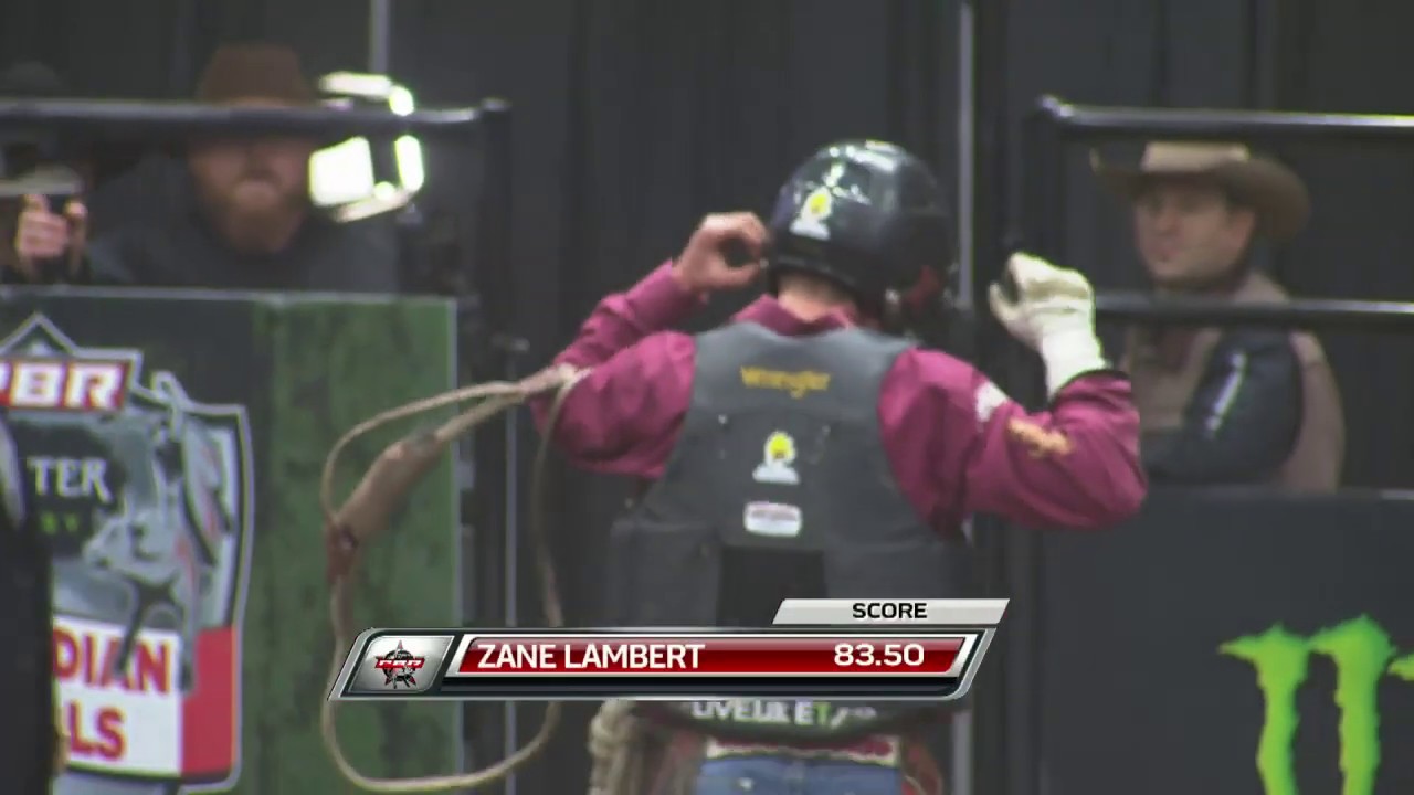 Zane Lambert rides Finning JB Muley for 83.5 points (PBR) - YouTube