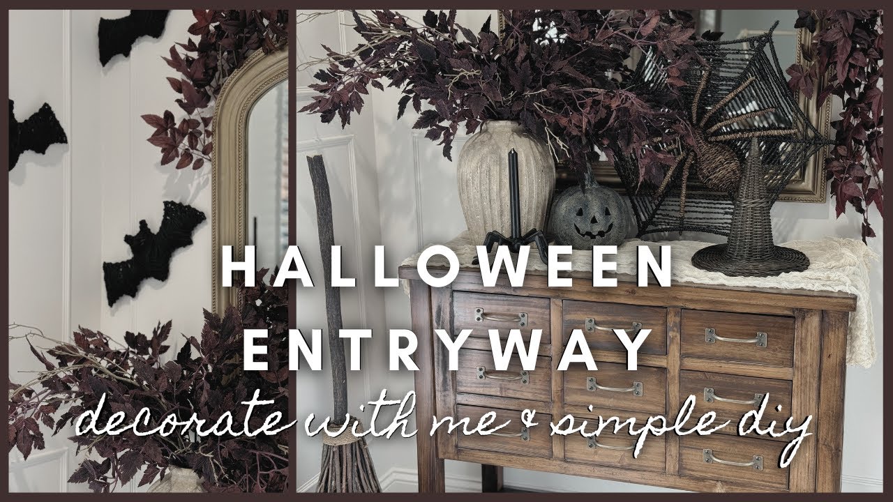 Halloween Entryway | decorate with me & simple diy - YouTube