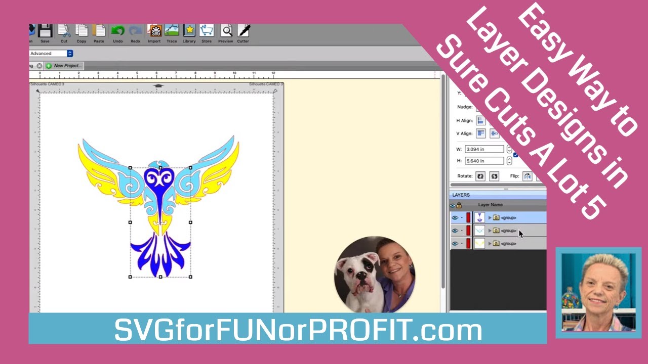 Easy Way to Layer Designs in Sure Cuts Alot 5 - YouTube
