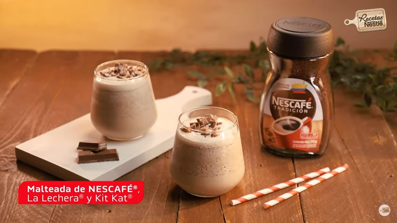 Deliciosa receta de Malteada de NESCAFÉ®, LA LECHERA® y Kit Kat®: - YouTube