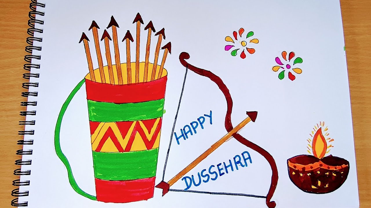 Dussehra Drawing | Happy Dussehra | Vijaya Dashami Drawing | Dussehra ...