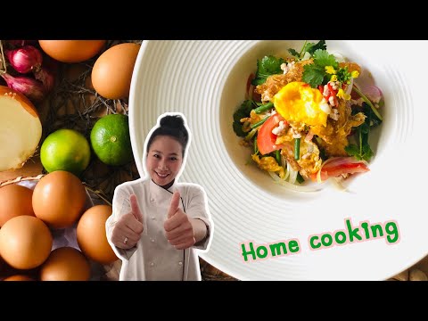 QUICK MEAL Thai Crispy Egg Salad - ยำไข่ดาว|Thai Home cooking |Thai chef food
