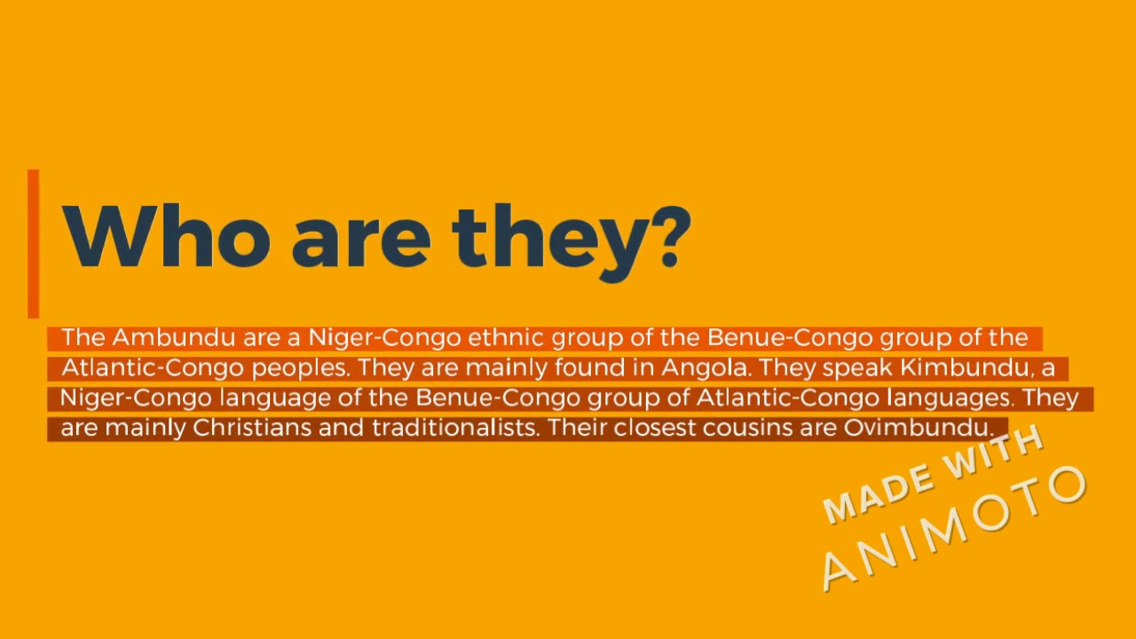 AMBUNDU PEOPLE - YouTube