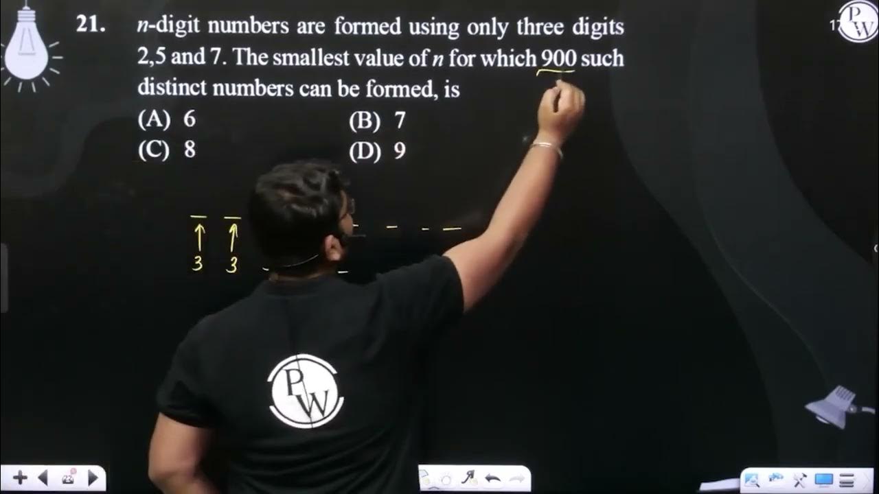 n-digit numbers are formed using only three digits 2,5 and 7. The smallest value of n for which ...