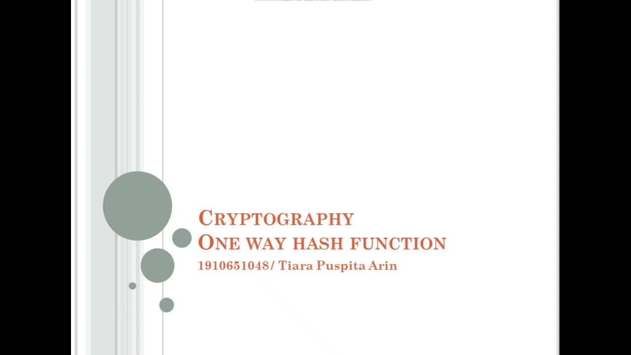 Cryptography - One Way Hash Function - YouTube