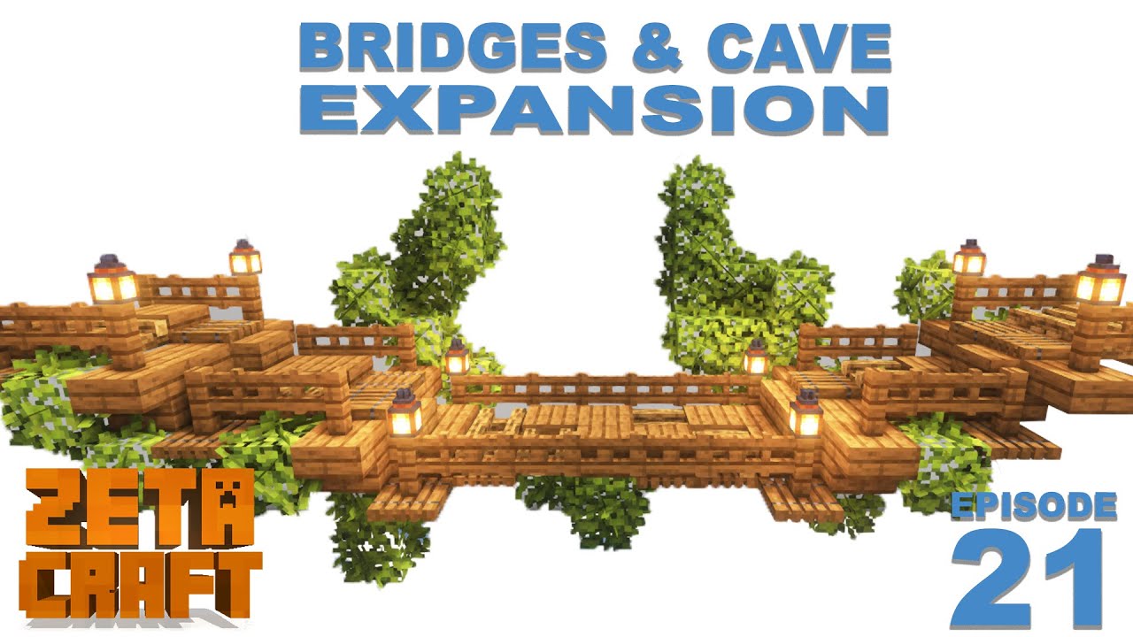 Building a Bridge and Cleaning the Cave in Minecraft | ZetaCraft Season ...