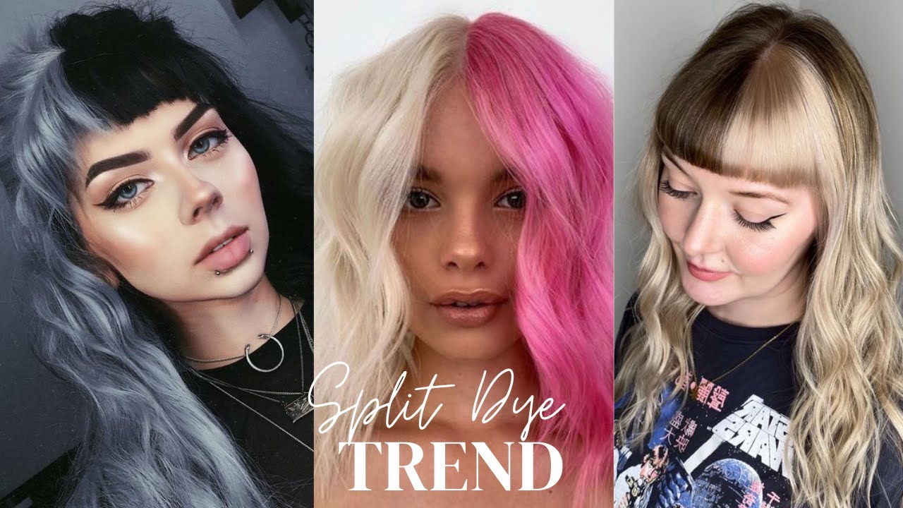 Girls Trying Split Dye Hair Trend #tiktokhairtrends - YouTube