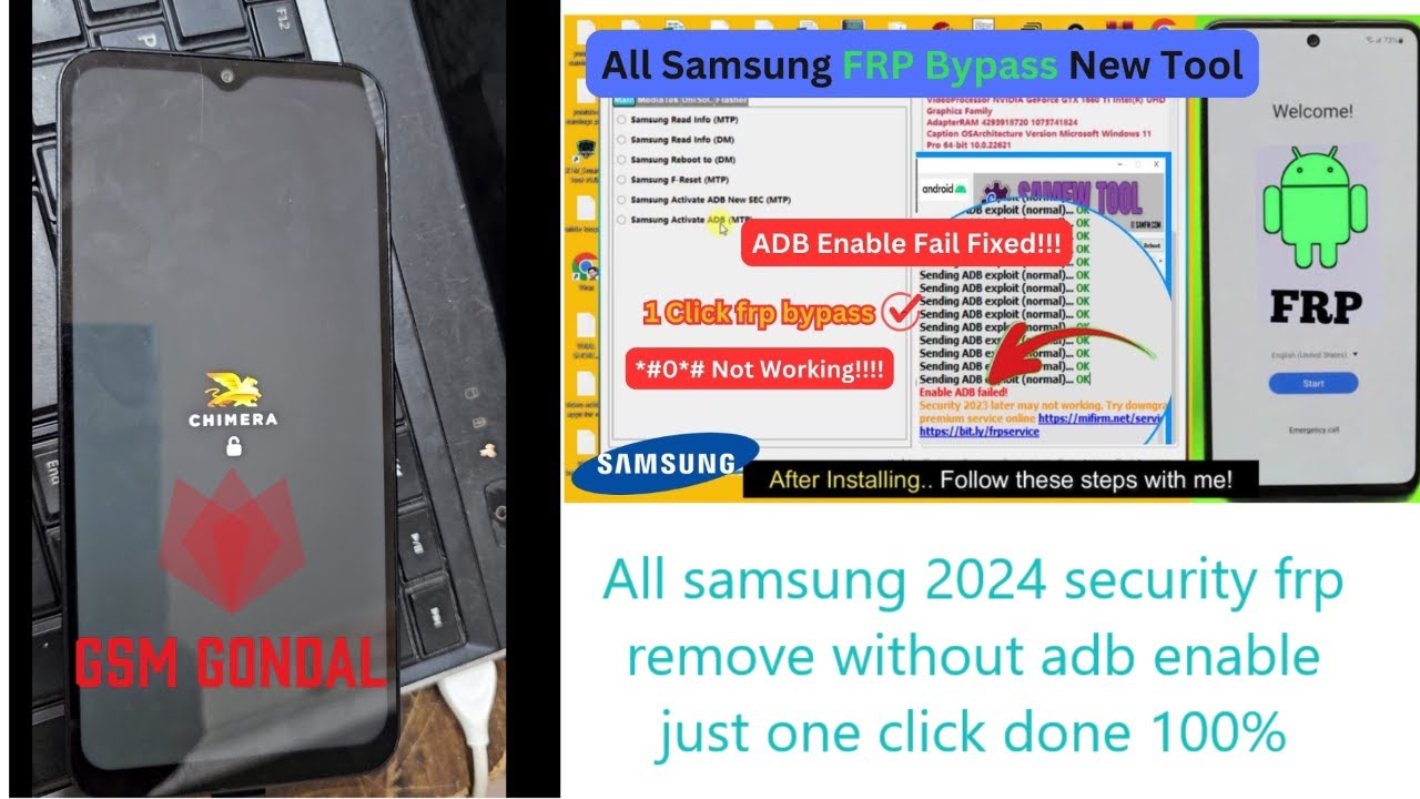 samsung A14 frp remove just one click android 13 finaly without adb just one click solution 100 ...