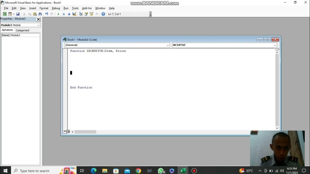 Tutorial VBA Custom Function(membuat fungsi sendiri) Pada Excell - YouTube