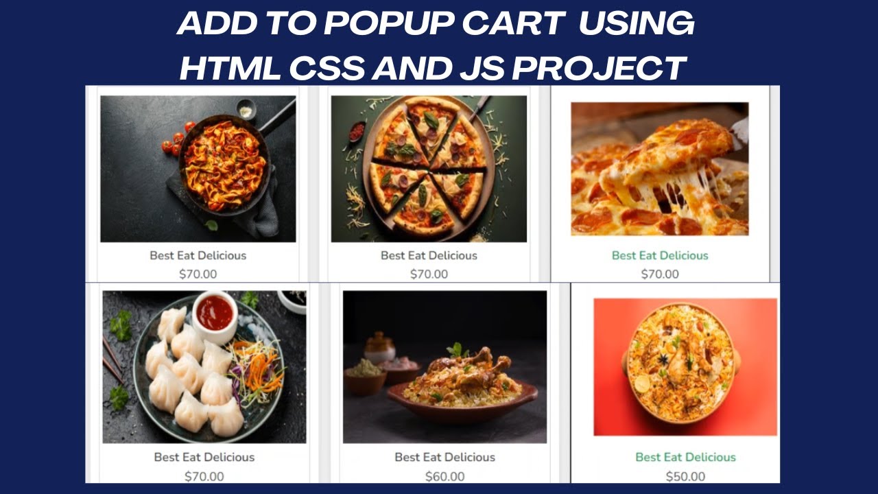 How to make a Add to popup cart in HTML CSS and JavaScript - YouTube