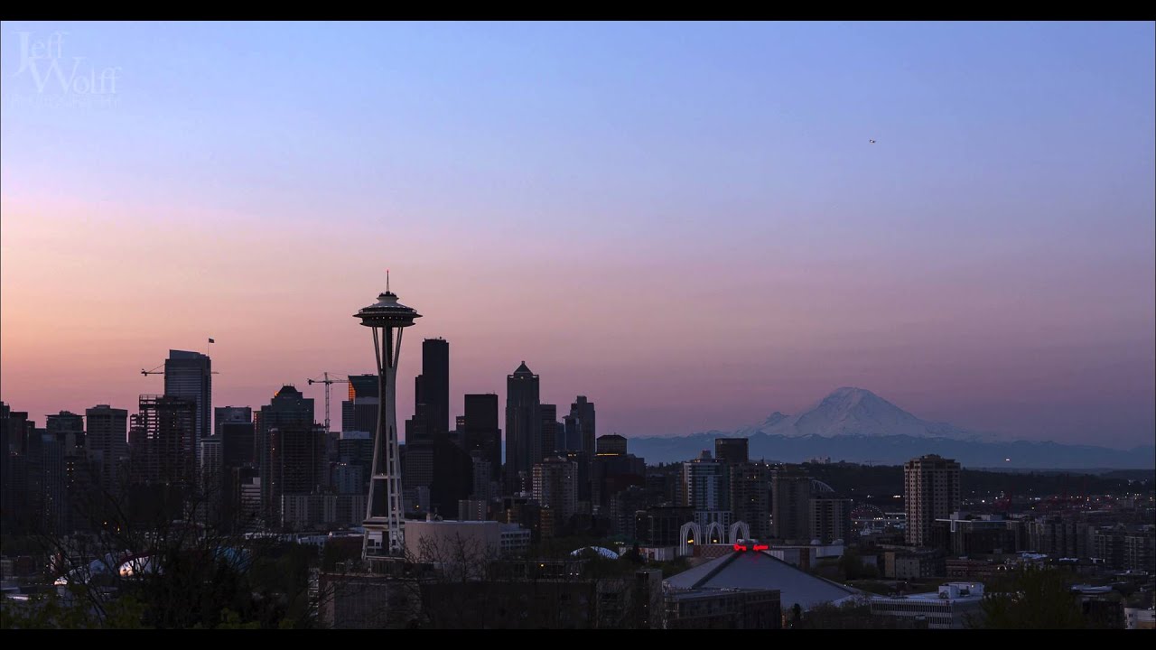 Time lapse of sunrise over Seattle from Kerry Park. HD 4K resolution ...